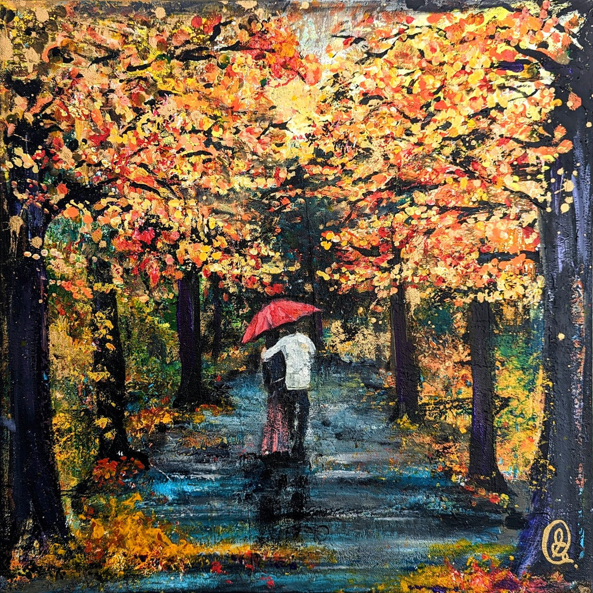 Autumn Stroll - Romantic Autumn Walk Art by Emma Cooper – Emma Cooper Art